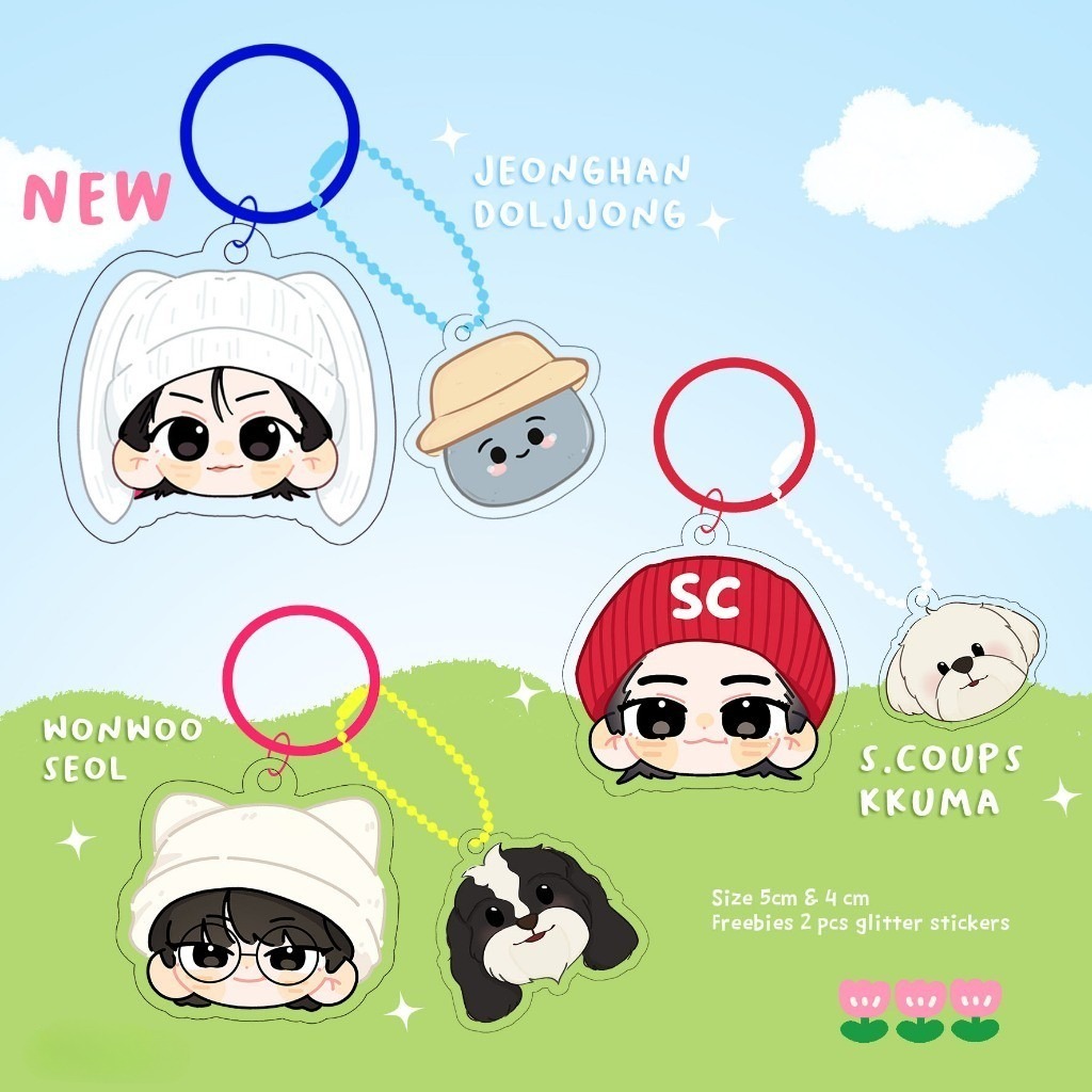 Keychain CHIBI S.COUPS WONWOO JEONGHAN PET ACRYLIC ACRYLIC SCOUPS ...