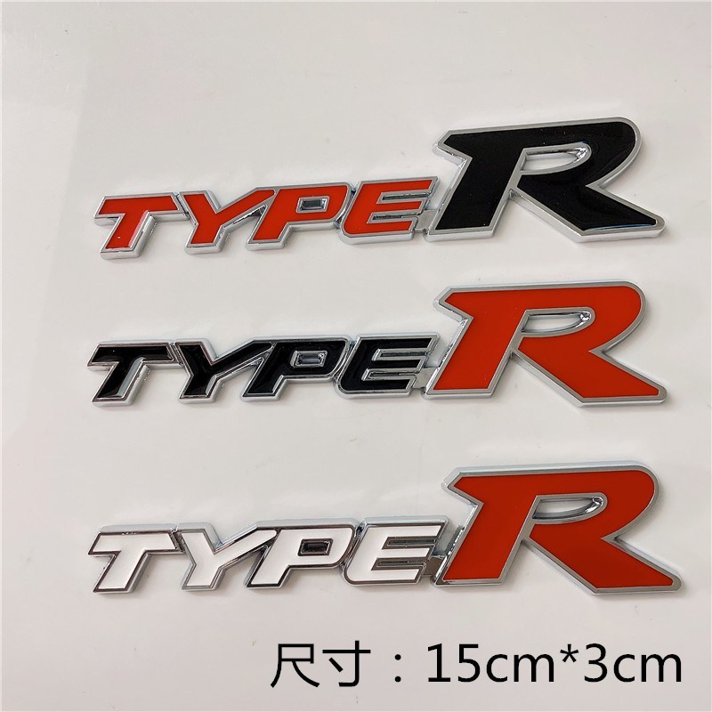 TYPE R TYPER TYPES Logo 3D Car Auto Side Fender Rear Trunk Decorative ...
