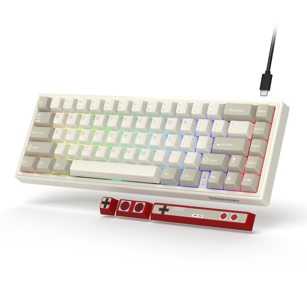 WOMIER Wired Mechanical Keyboard V-K66 RGB Minimalist Gasket Hot ...
