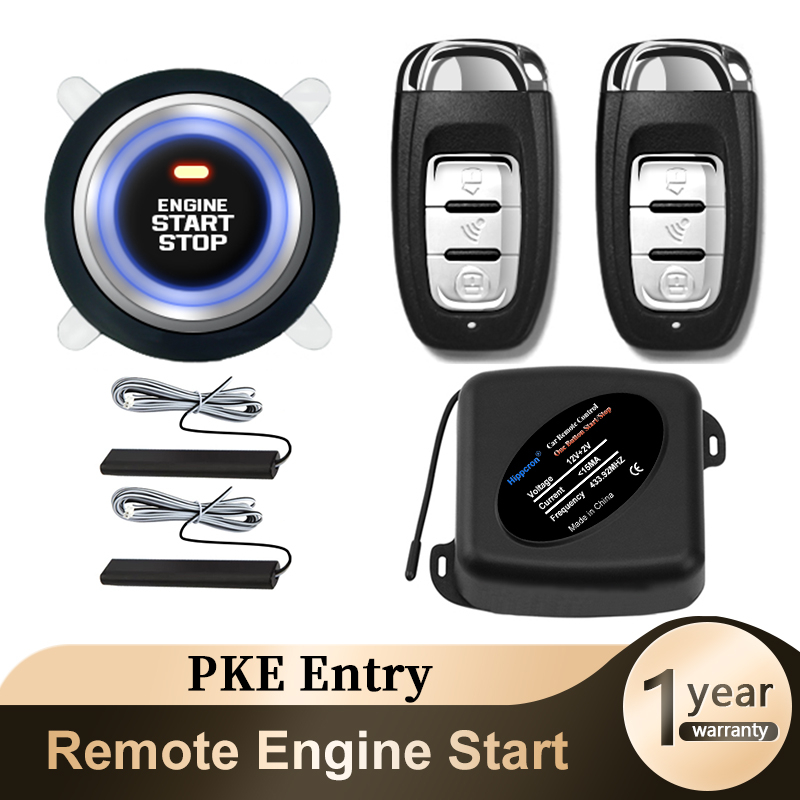 Car Engine Start System PKE Push Button Remote Starter Stop Remote ...