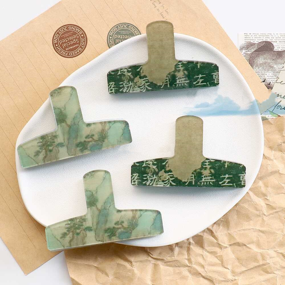 Penlab 2pcs Retro Paper Clips Set Original Chinese Poetry & Mountains ...