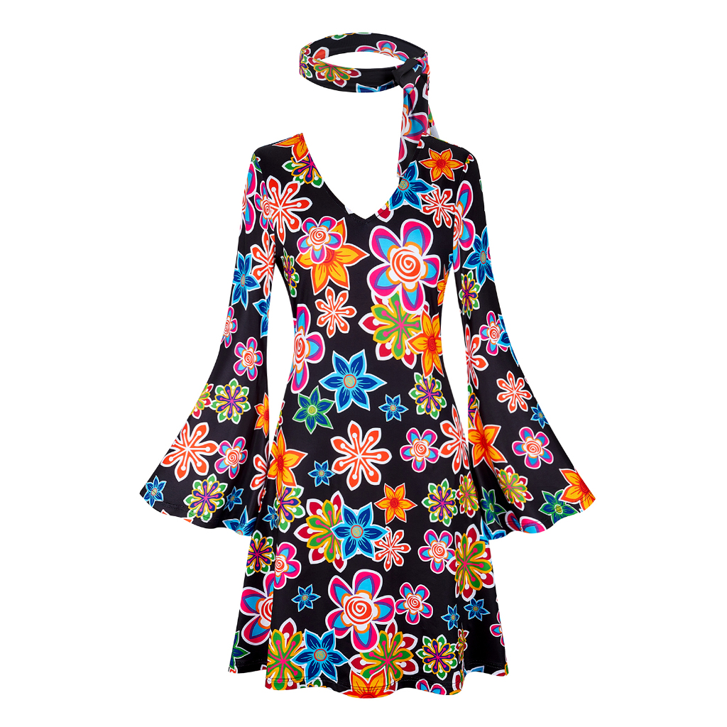 70s Costume Disco Dress for Women Disco Outfit Women Hippie Disco ...
