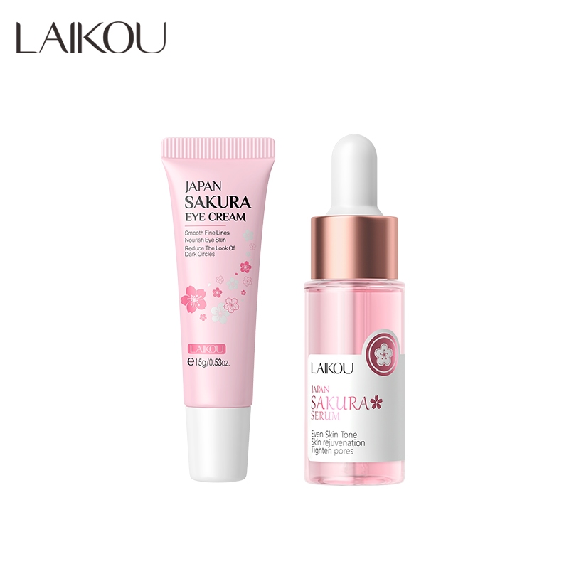 LAIKOU Sakura Eye Cream 15g + Face Serum 17ml Reduce Wrinkle Anti-aging ...
