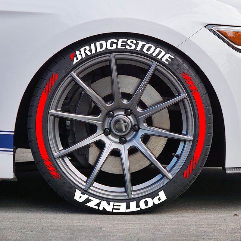 2pcs Car Stickers BRIDGESTONE Tire Tyre Sticker PVC Sectional 3D ...
