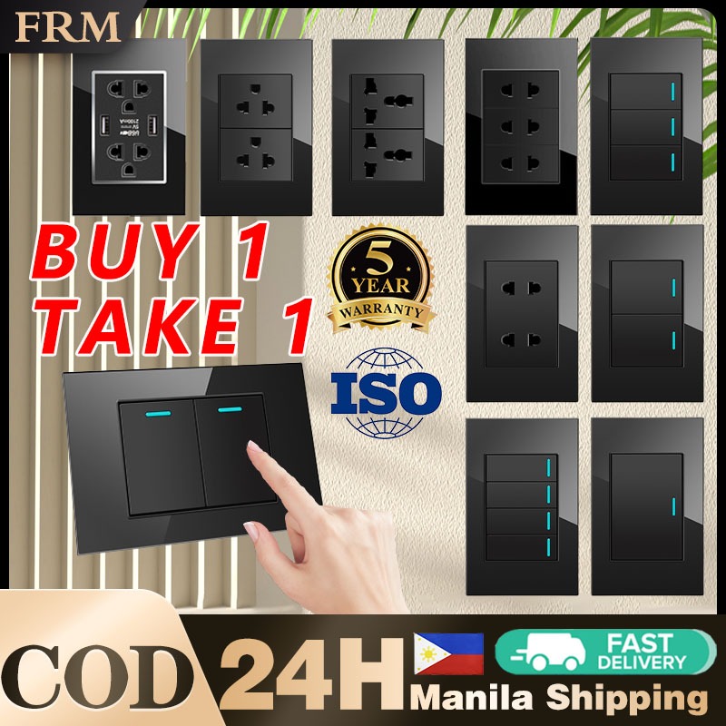 【BUY 1 TAKE 1】Wall Switches and Outlet Switch Socket Panel Porous 118 ...