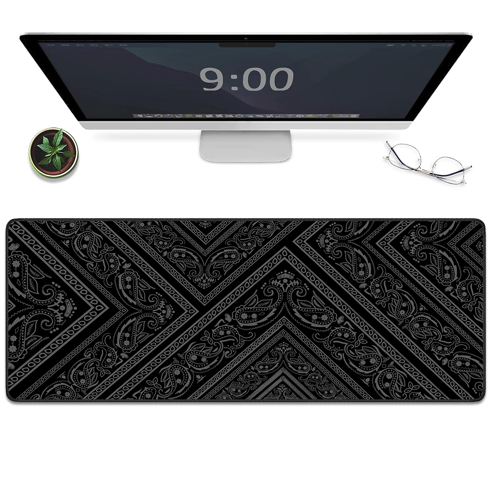 Large Gaming Mouse Pad, Retro Geometric Pattern Mousepad Extended Desk ...