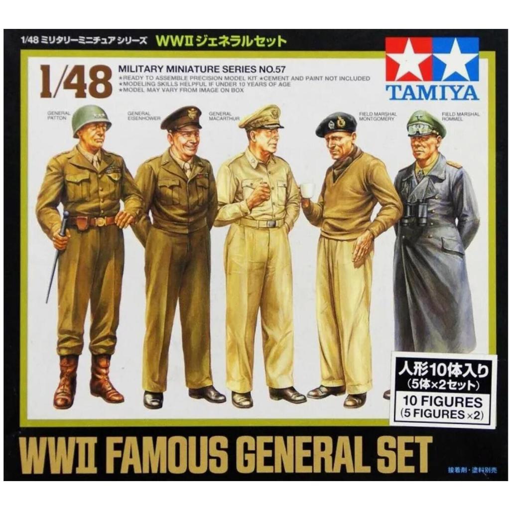 Tamiya 32557 1/48 Scale Military Model Kit WWII Famous General Figures ...