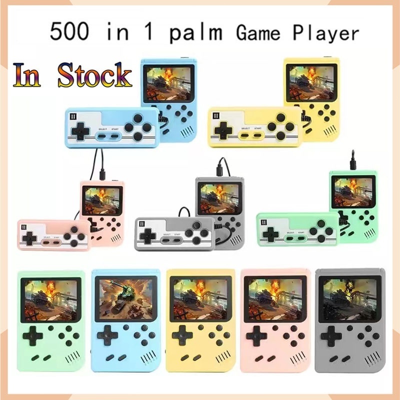 Dual Players 500 Games Handheld Game Console TV Output Rechargeable ...