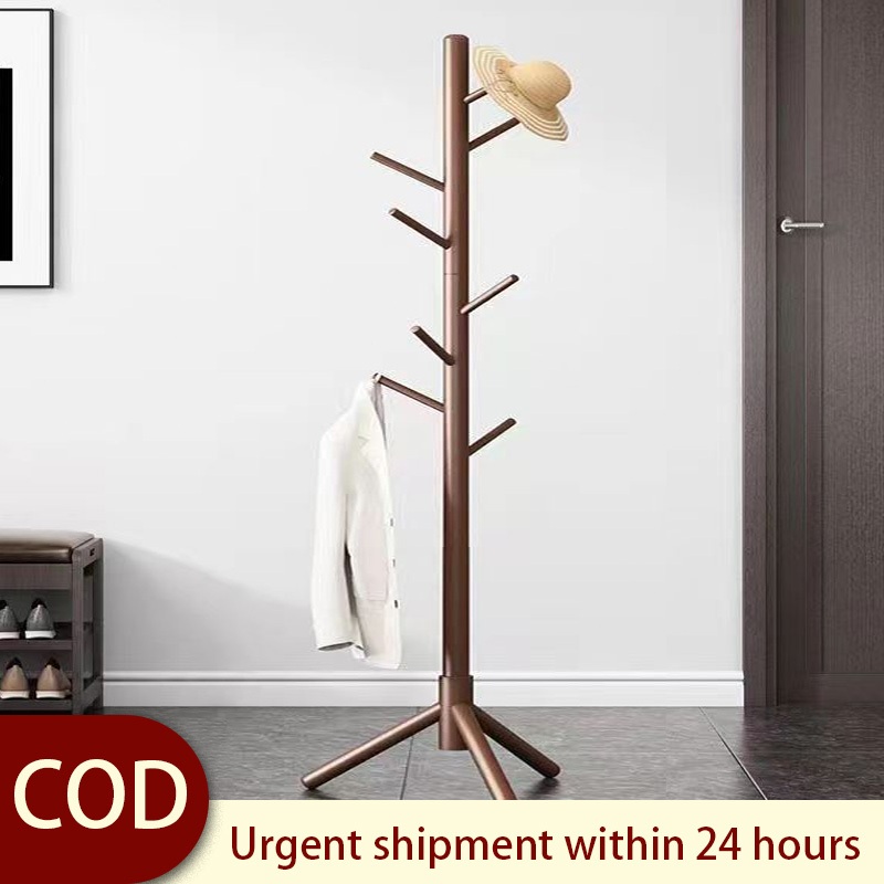 Original Solid Wood Coat Rack Triangle Tree-Shaped Clothes Rack Bedroom ...