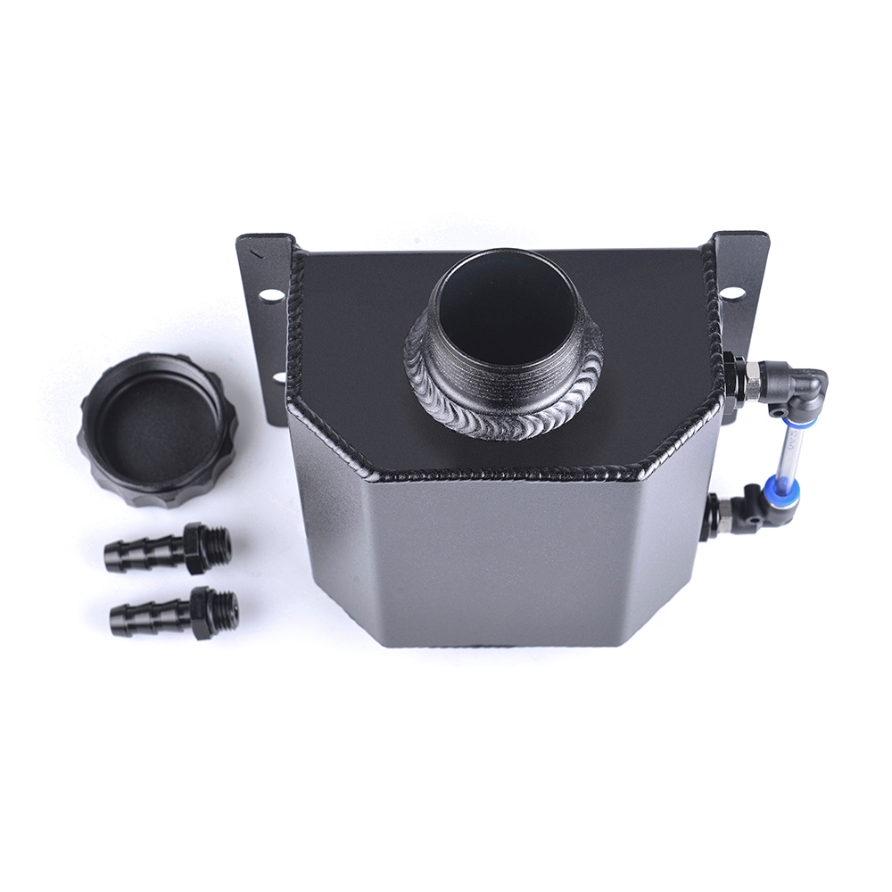 Universal 1L Aluminum Silver Black Oil Catch Can Reservoir Tank With ...