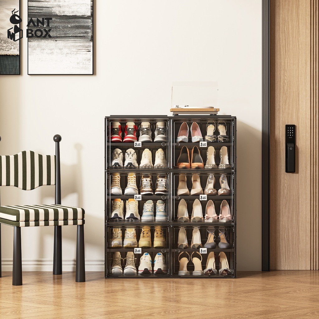 ANTBOX Shoe Cabinet 24Pairs Installation-Free Portable Stackable ...