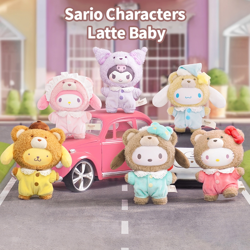 TOPTOY Sanrio Characters Latte Baby Vinyl Face Blind Box Plush Doll ...