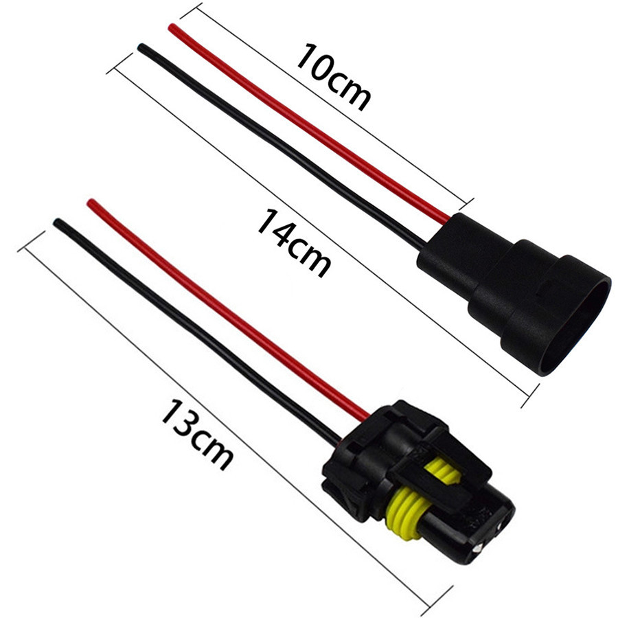 2Pcs 9005 9006 Male Female Plug HB3 HB4 Adapter Socket Wiring Harness ...