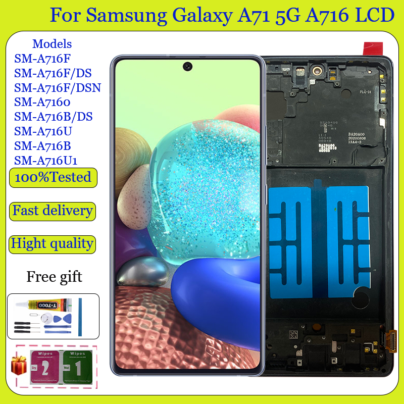 Original AMOLED LCD for Samsung Galaxy A71 5G A716 LCD Display Touch Screen Digitizer ...