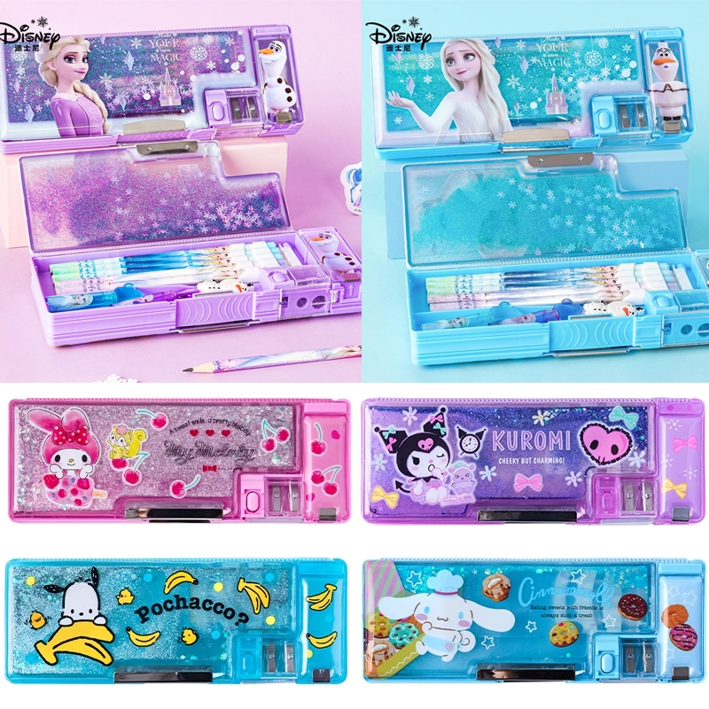 Password Lock Glitter Stationery Box Girl Cartoon Children Pencil Case ...