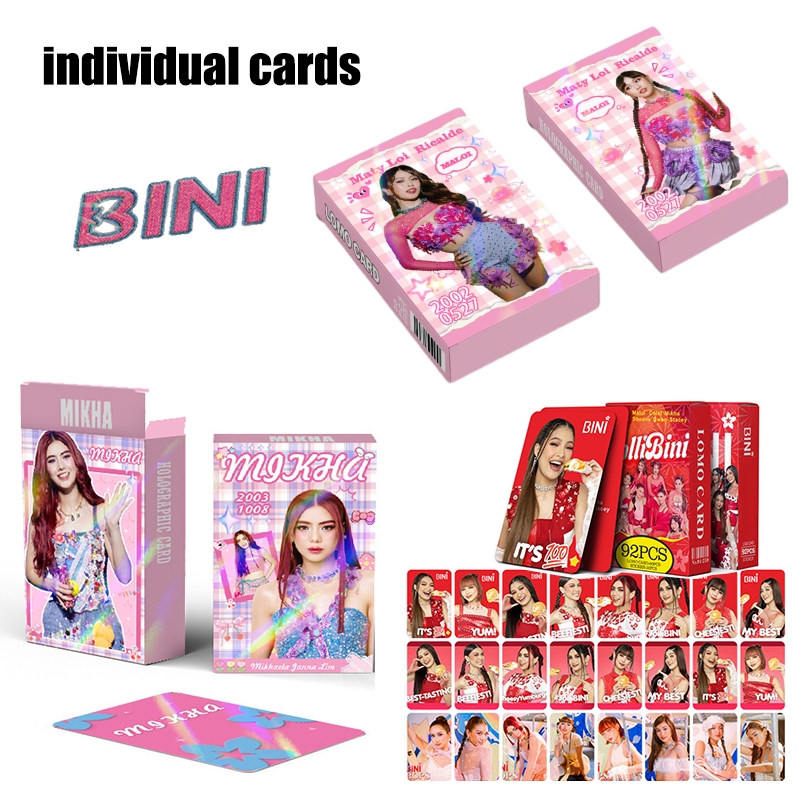 BINI Lomocards Maloi Aiah Colet Gwen Stacey Mikha Jhoanna Sheena Bini ...