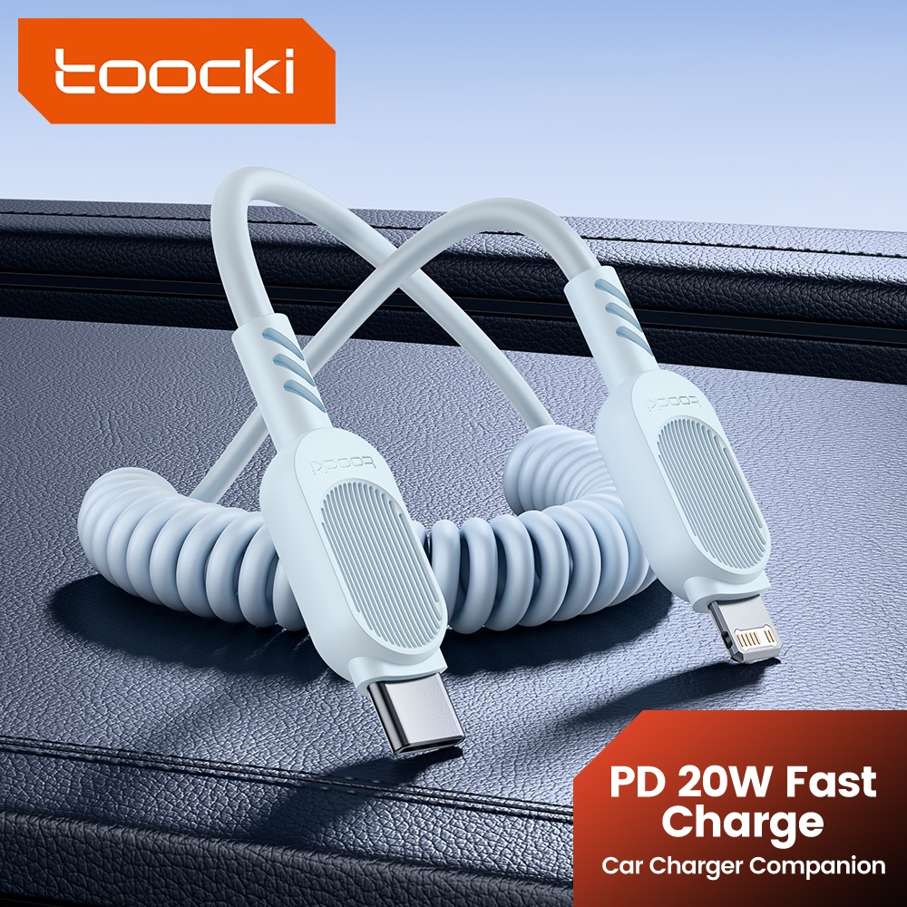 Toocki PD20W USB C Spring Fast Charging Data Cable Type C To 1OS Fast ...