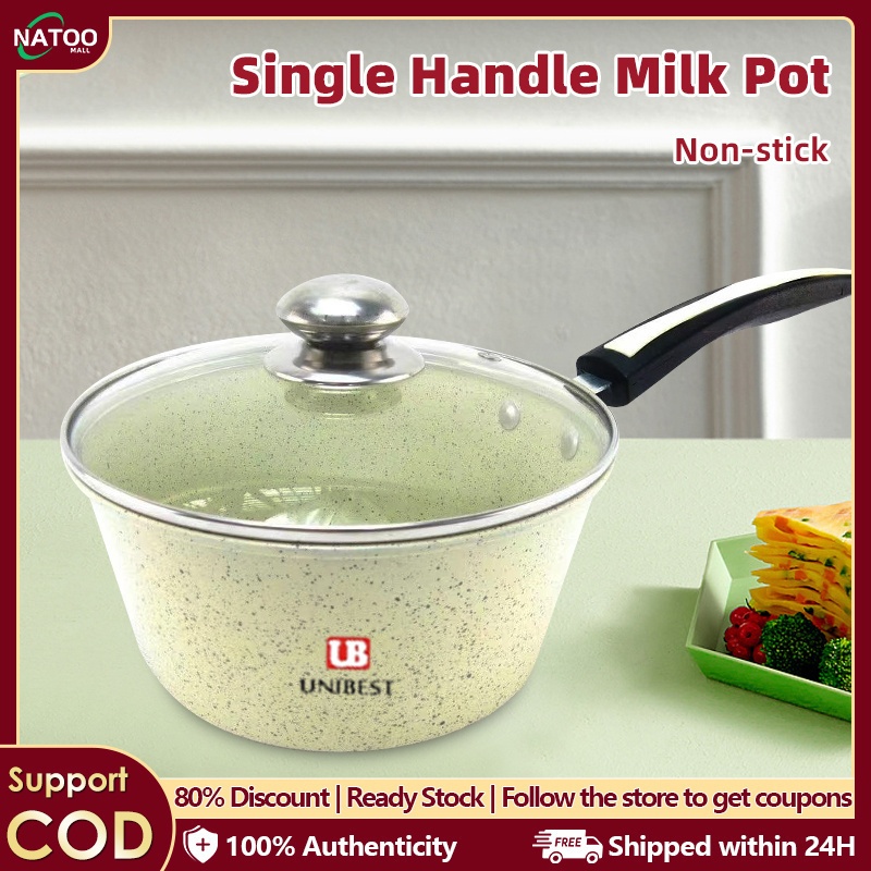【Ship Locally】Ceramic Pan Original Milk Pot With Lid Non Stick Cookware ...