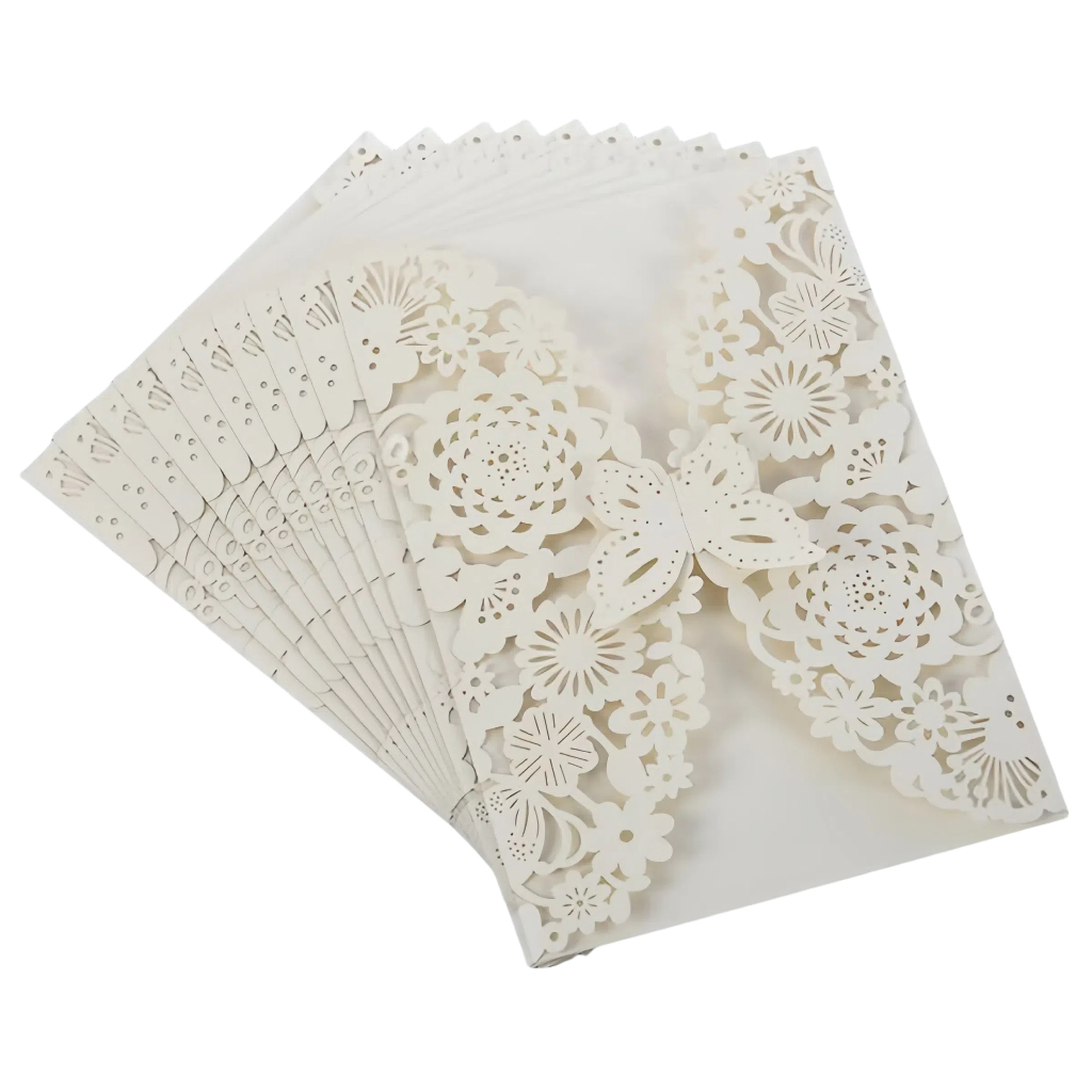 10pcs 5R Laser Cut 3D Butterfly Wedding Invitation Card Cover Debut ...