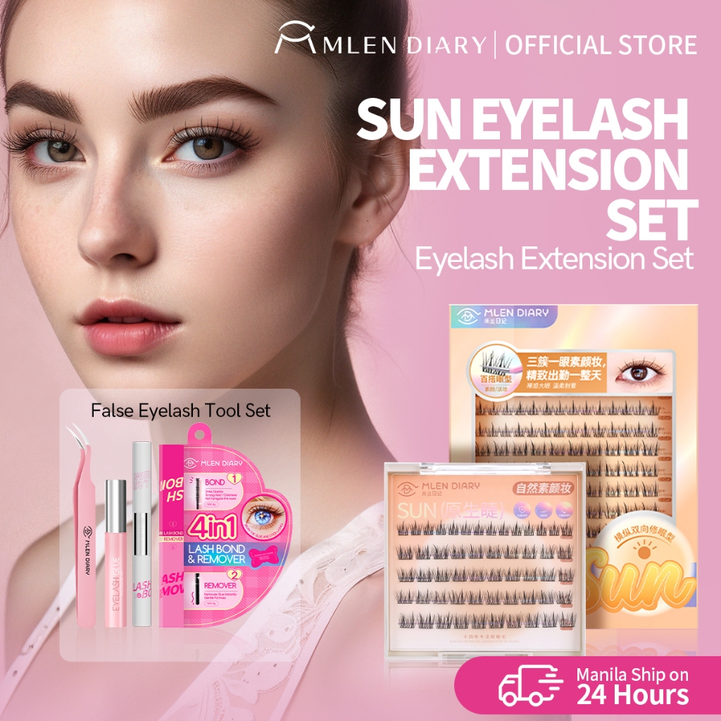 24-hour shipping 】 MLEN DIARY false eyelash extension set reusable lazy ...