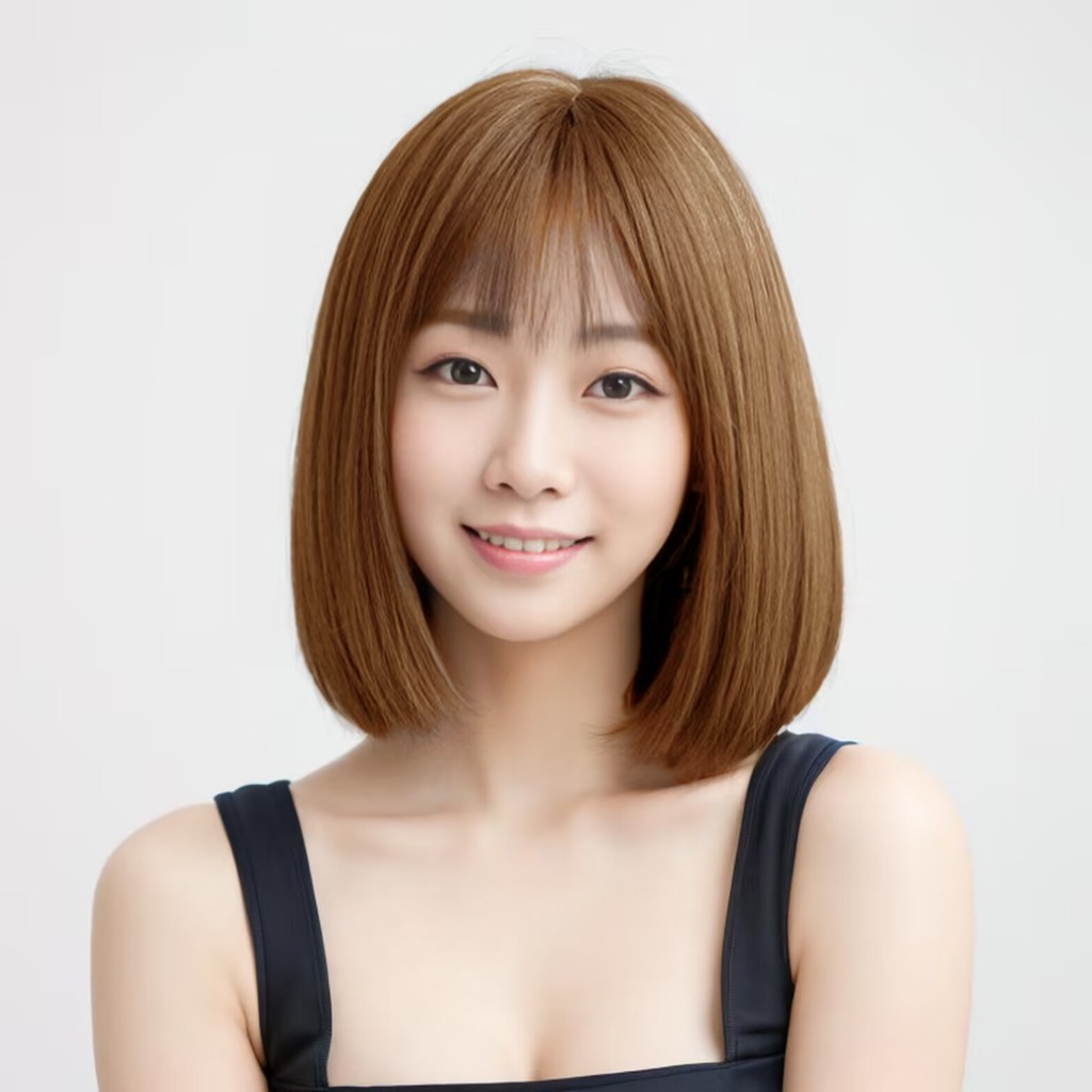 Japanese and Korean wig female bobo head short straight hair ...
