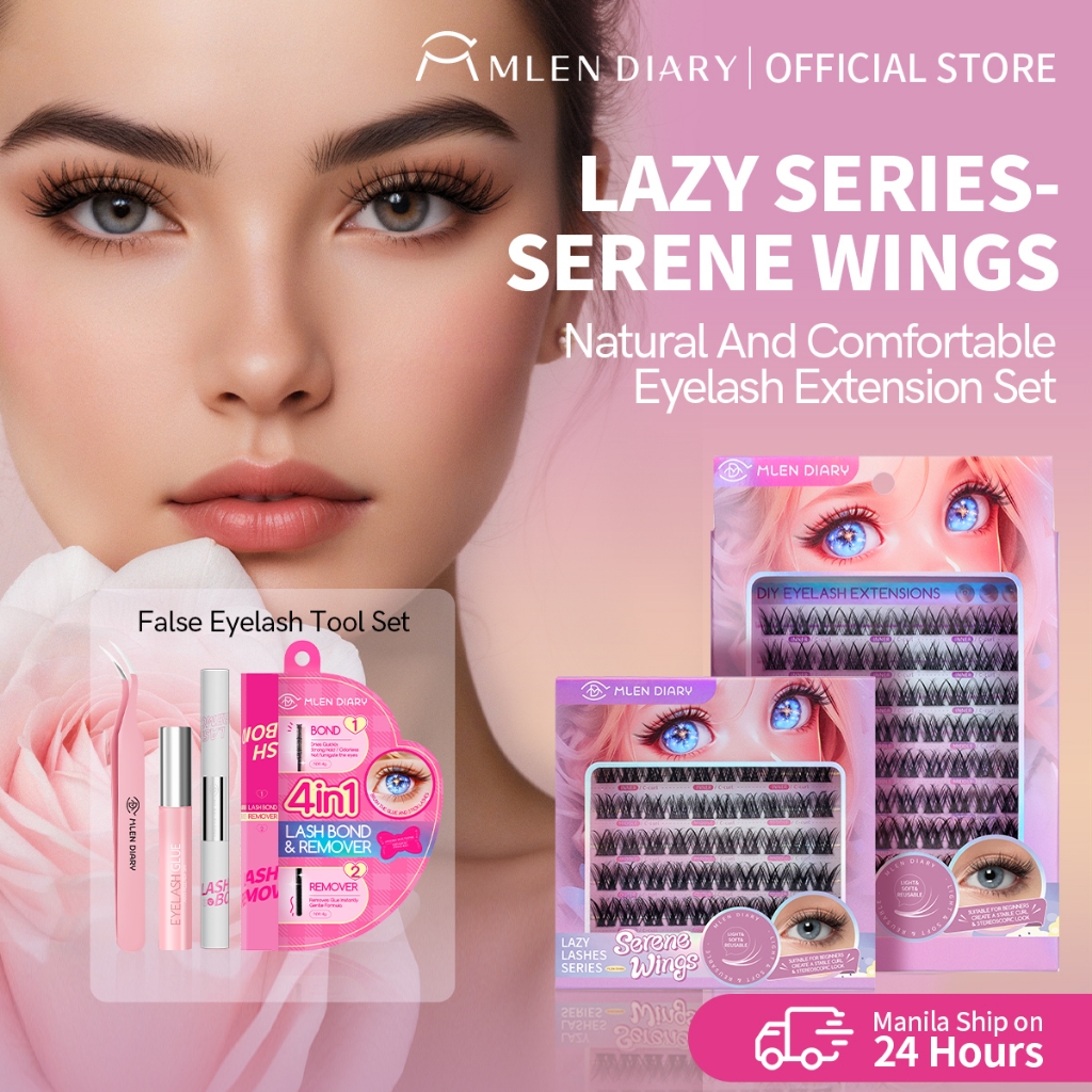 24-hour shipping 】MLEN DIARY false eyelash extension set LAZY SERIES ...