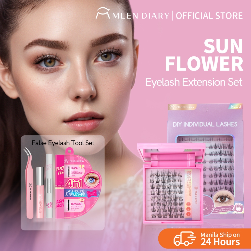 24-hour shipping 】MLEN DIARY SunFlower false eyelash extension set DIY ...