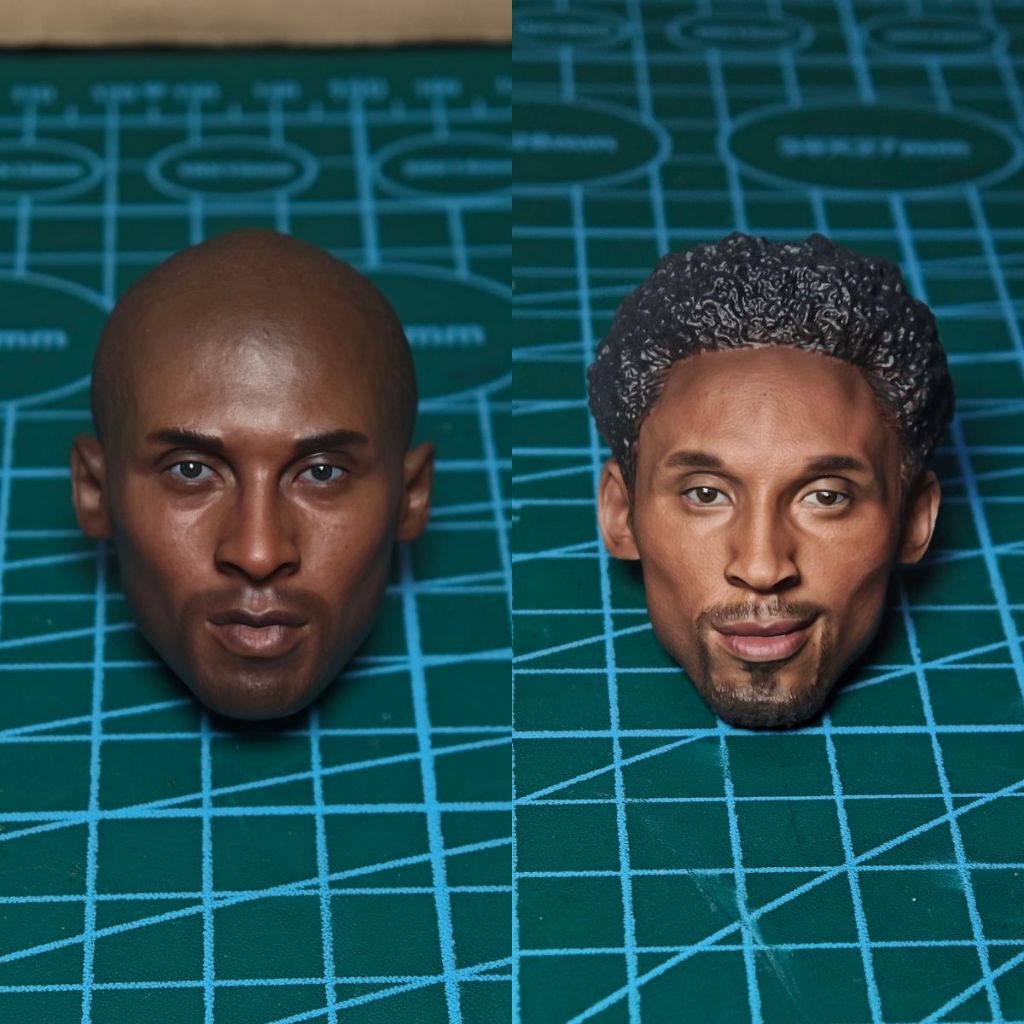 1/6 Scale Sports Star Basketball Player Kobe Bryant Head Sculpt Model Fit For 12 inches Action ...