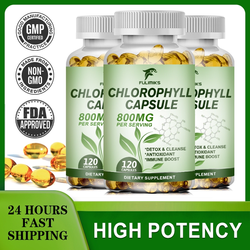 Chlorophyll Capsules Detox Cleanse, Greens Supplements- Chlorophyll ...
