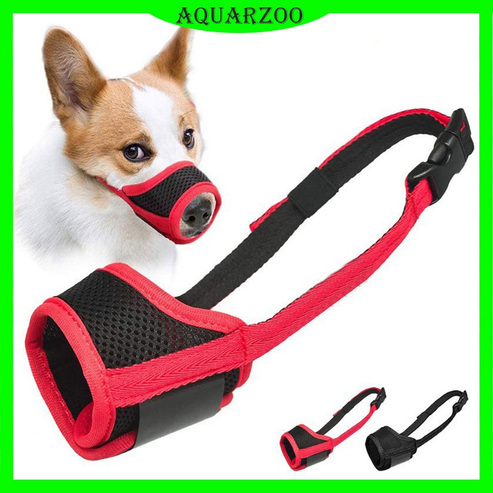 AQUARZ00 Pet Dog Muzzle Anti Biting Barking and Chewing with ...