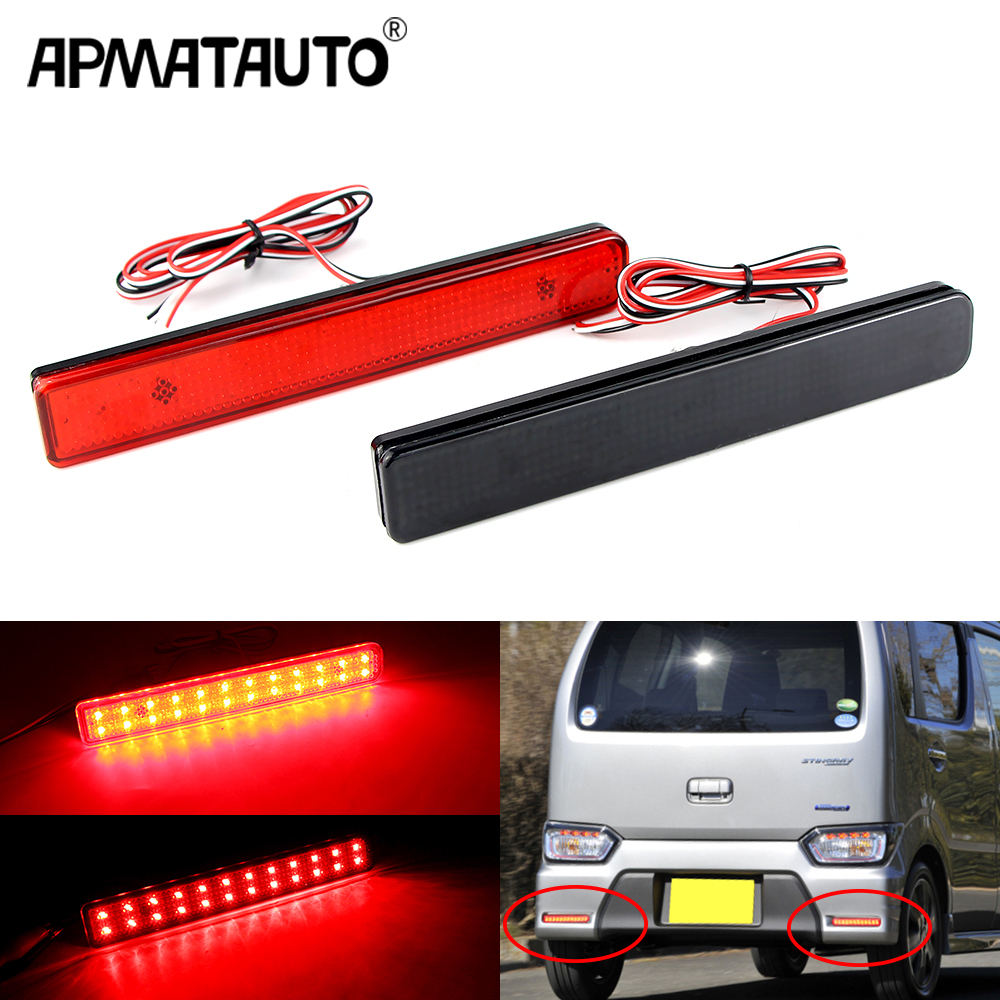 2Pcs Smoke/Red Lens Rear Bumper Brake light For Suzuki Wagon R Stingray ...