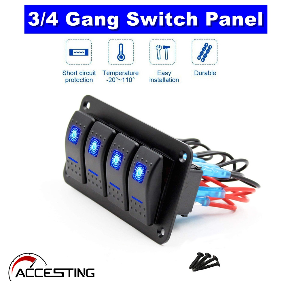 3/4 Gang Toggle Switch On-Off IP65 Waterproof 12V/24V LED Toggle Switch ...