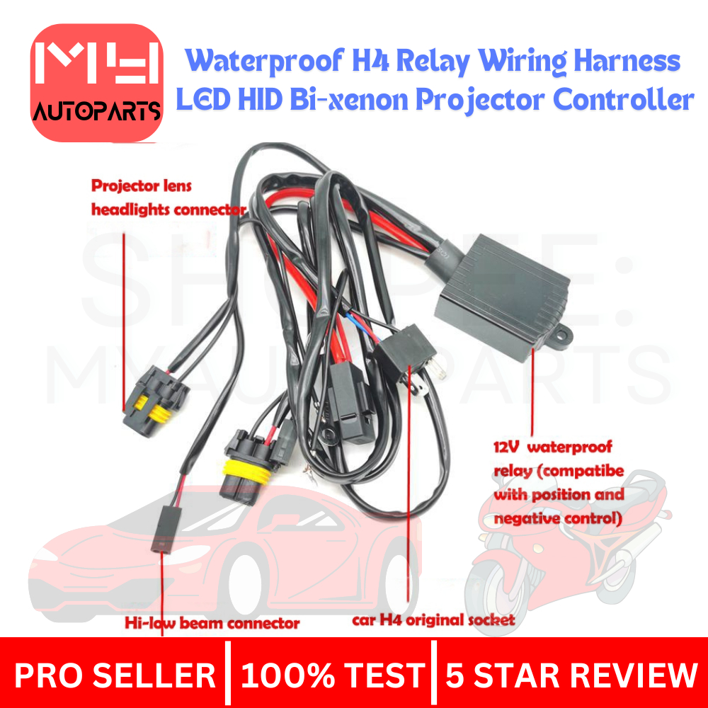 (negative or positive control both works) H4 12V waterproof Relay ...
