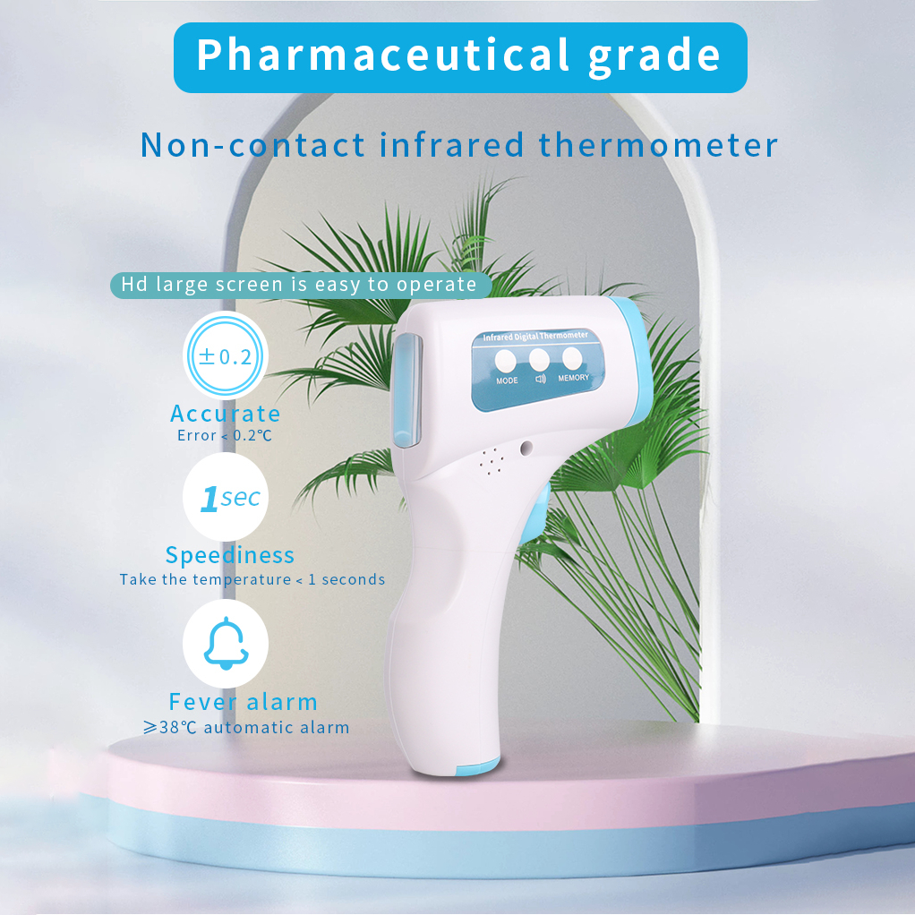 Non-Contact Infrared Thermometer Forehead Body Temperature with Fever ...