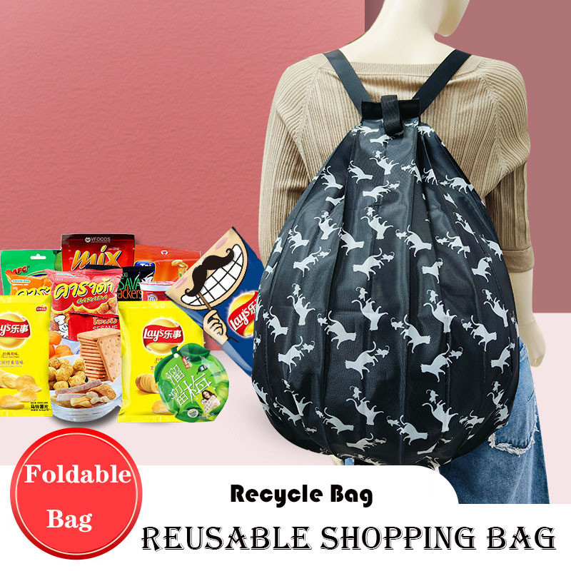 New Shoulder Bag/Backpack Recycle Foldable Bag Eco Reusable Shopping ...