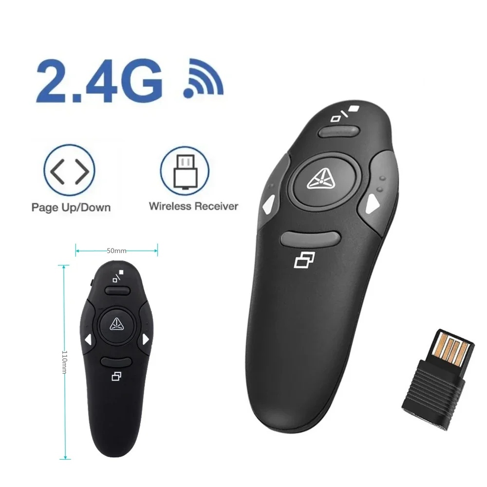 RF 2.4GHz Wireless USB Presenter PowerPoint Clicker Presentation Remote ...