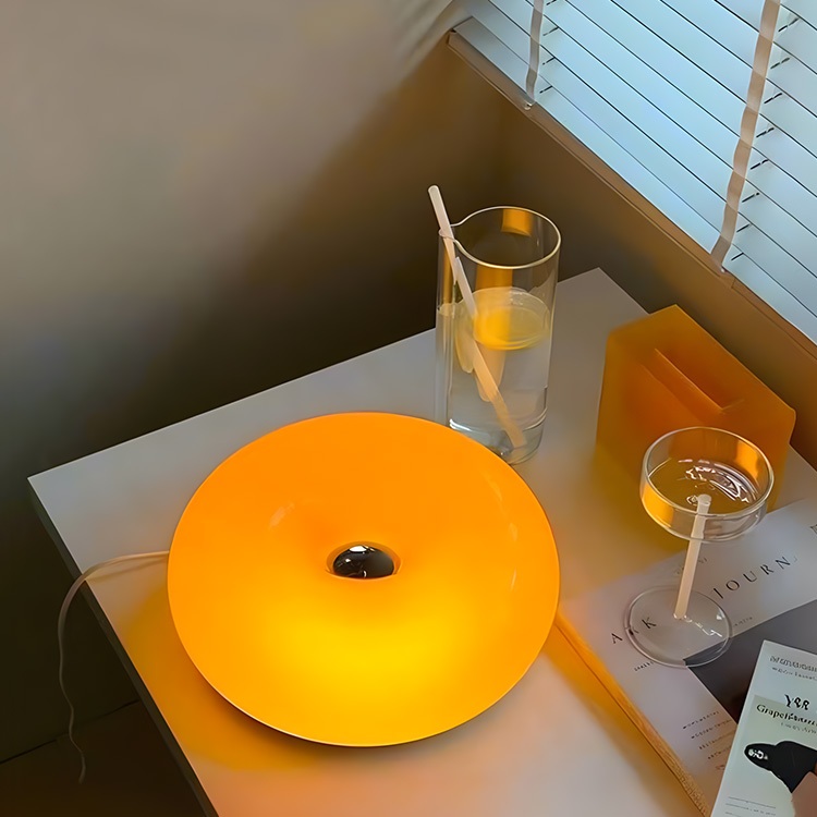 Modern Fashion Orange Glass Table Lamp, Creative Donut Lamp, Home ...