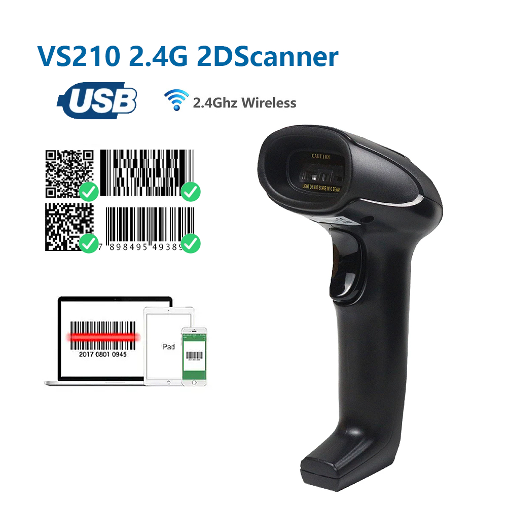Wireless Barcode Scanner,Bluetooth Scanner,2.4G 1D 2D Reader Image QR ...
