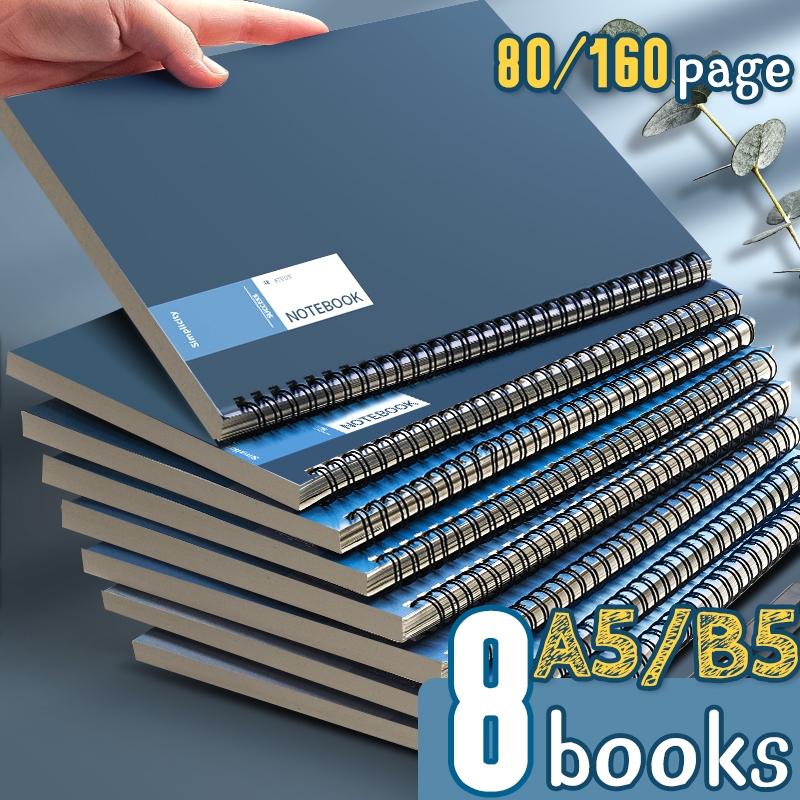A5 /B5 Notebook 80pages/160pages Binder Spiral Notebooks Student School ...