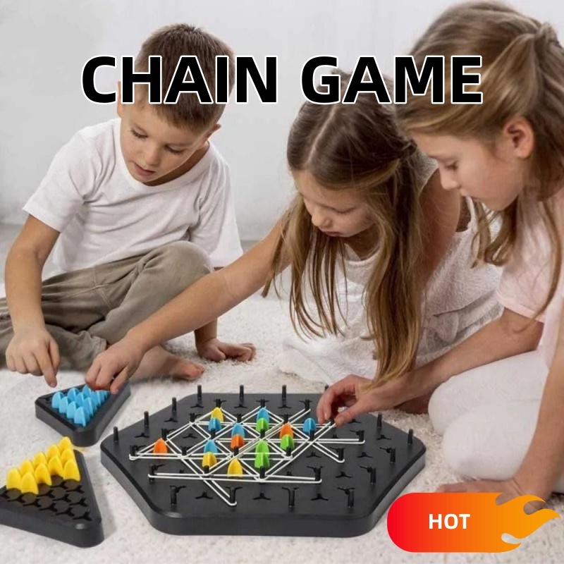 Classic Puzzle Board Game Chain Triangle Multiplayer Rubber Band Chess ...