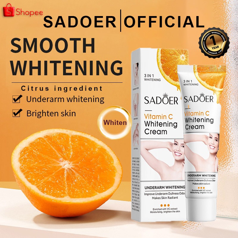 【100% Authentic Guarantee】SADOER VC Axillary Whitening Cream/Vitamin C Purifying Skin/Body Care ...