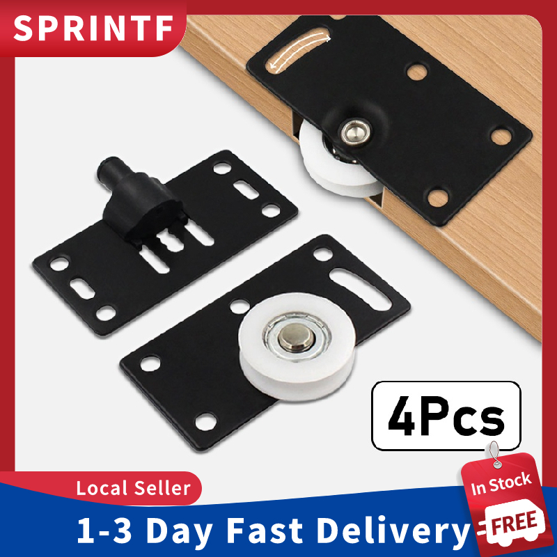 8 Set Mute Durable Closet Hanging Concave Pulley Caster Wardrobe ...