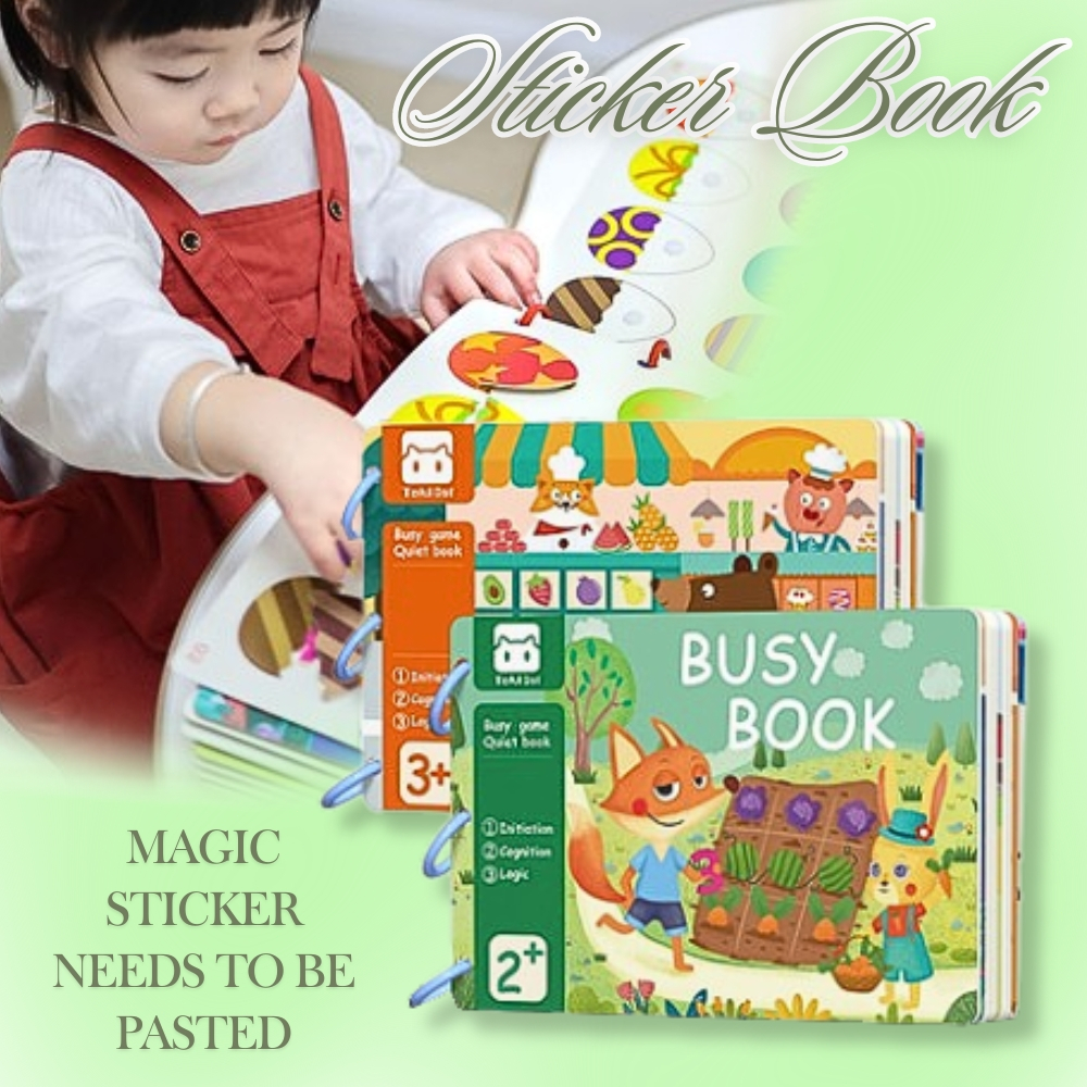 Baby 30/14 Pages Sticker Game Busy Book For Toddler Kids Activity Book ...