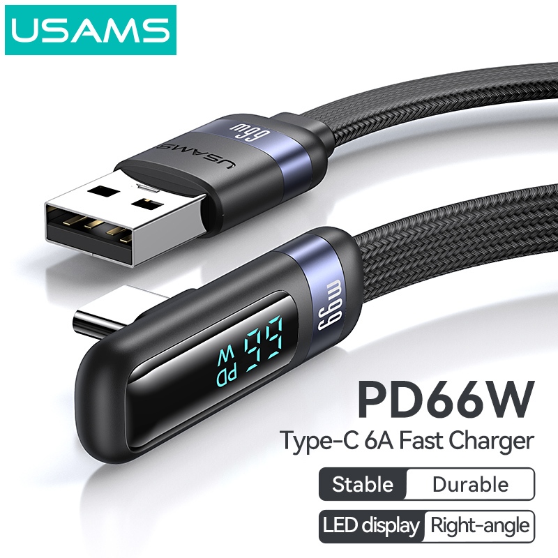 USAMS 6A Fast Charge Cable USB To Type C Fast Charging Data Cable 90 ...