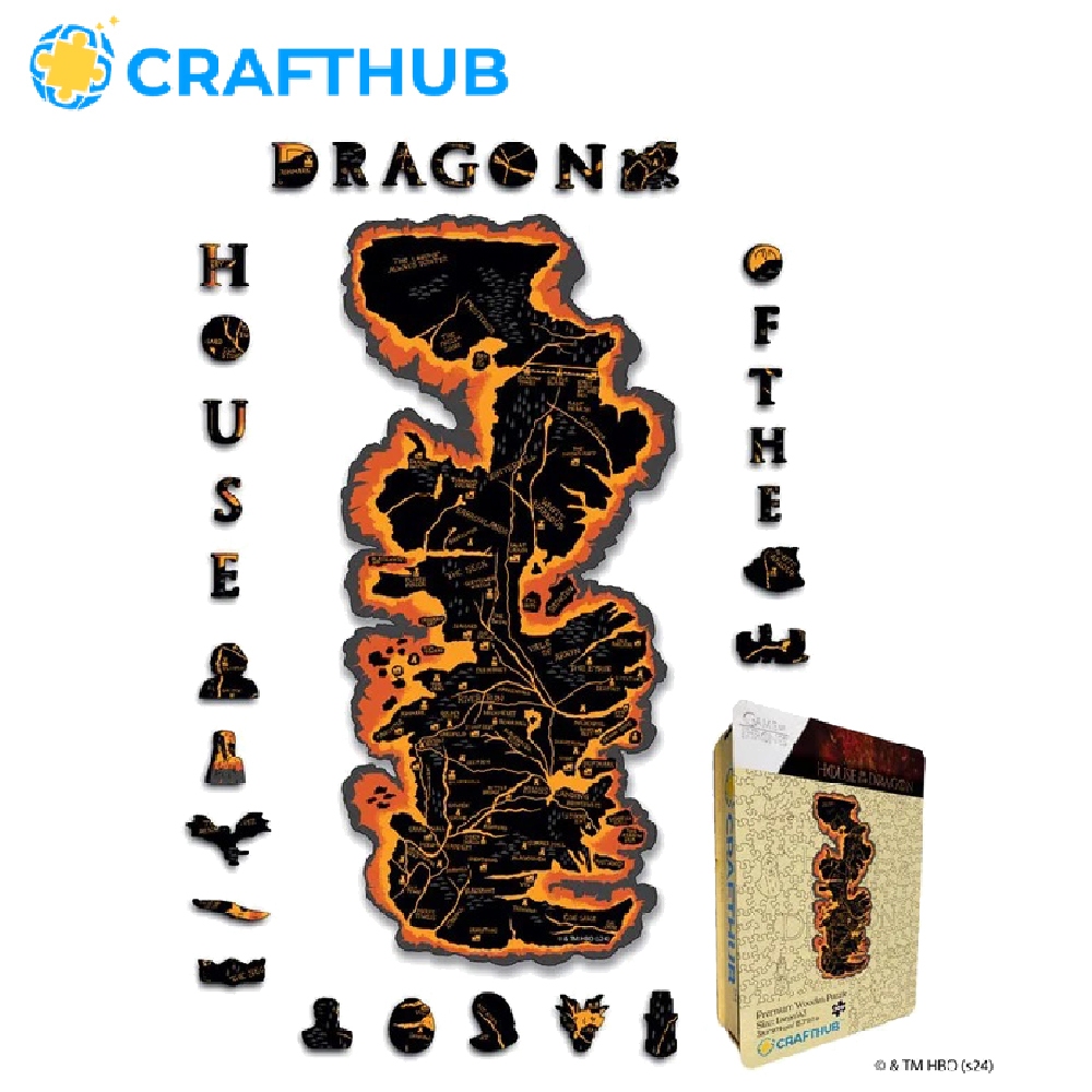 Crafthub Map of Westeros - Game of Thrones Wooden Jigsaw Puzzle Board ...