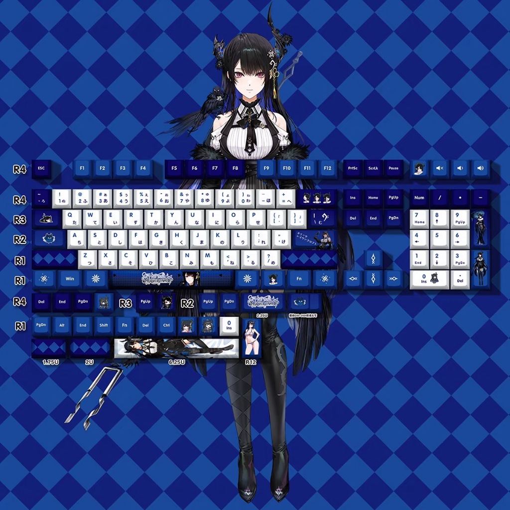 Vtuber Hololive Keycaps 132 Keys Nerizzler Keycaps PBT Key DYE ...