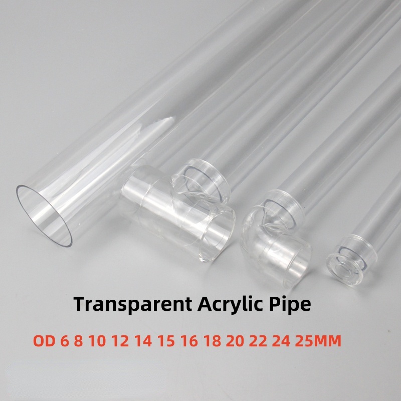 1/3pcs O.D 6-25mm Transparent Acrylic Pipe Polycarbonate Rigid Round ...