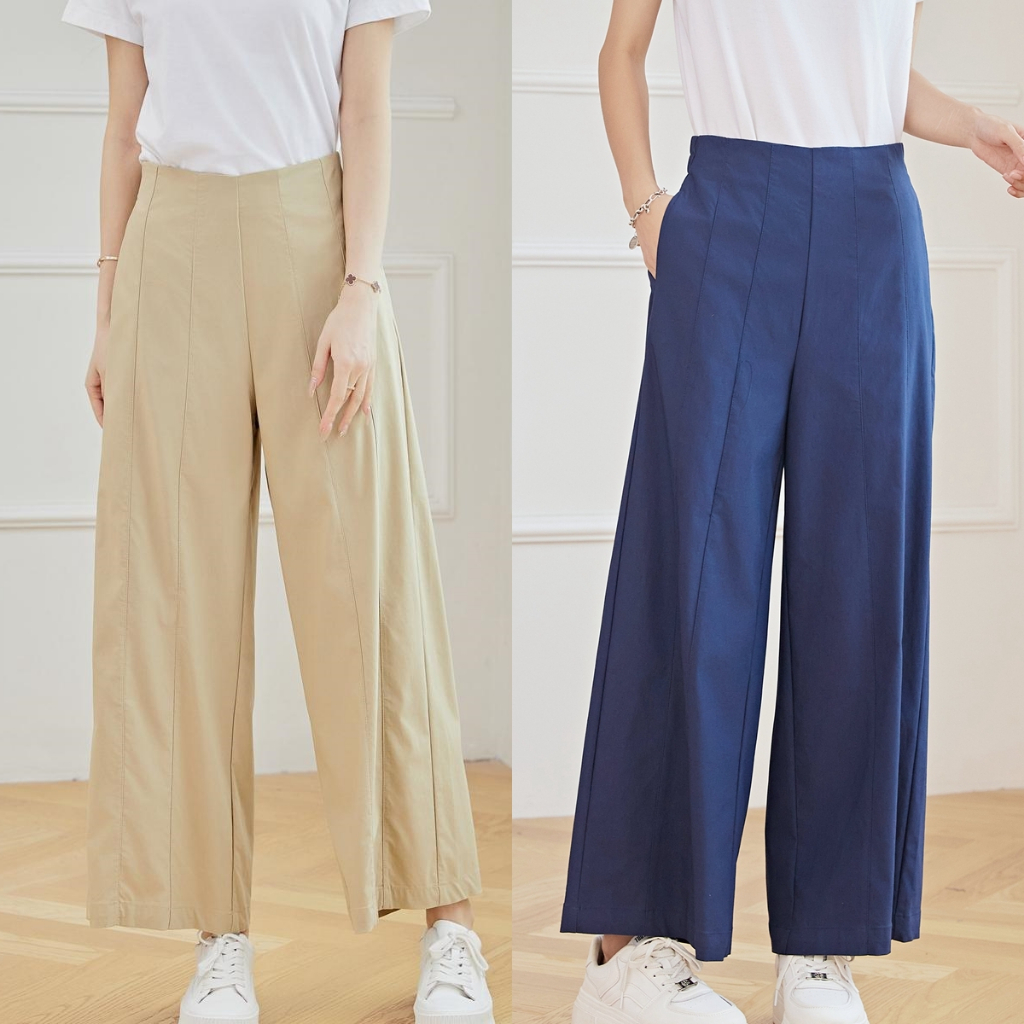 Eyouth 10142 Women culottes High Waist pants wide leg pants formal ...