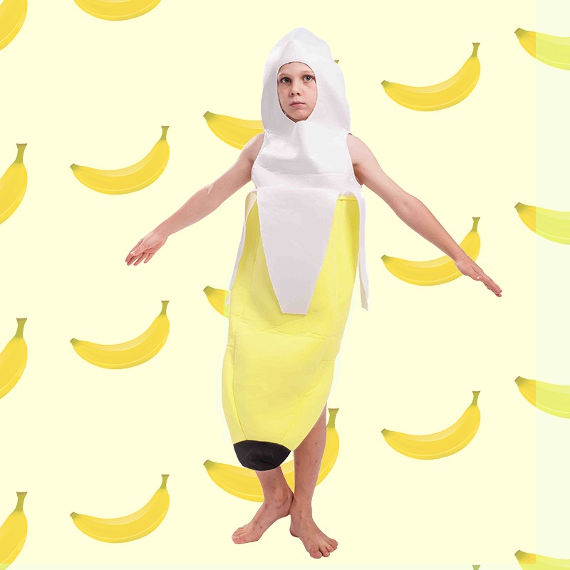 Banana Costume Kids Funny Fruit Half Peeled Banana Cosplay Suit for ...