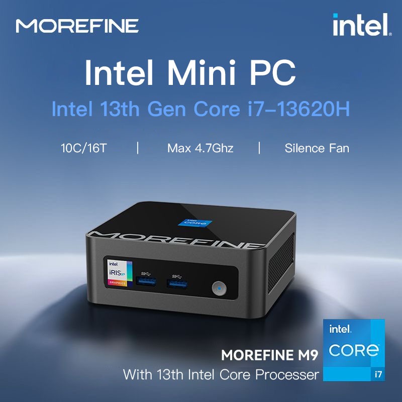 MOREFINE M9 Mini PC 13th Gen i7-13620H DDR4 M.2 2280 NVME Wifi 6 BT5.2 ...